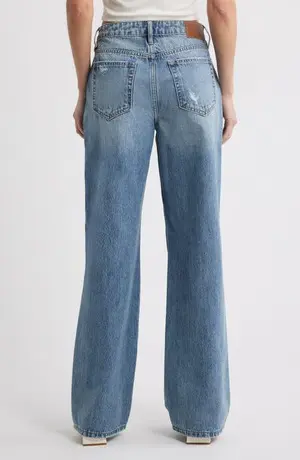 HIDDEN JEANS Distressed Wide-leg Jeans