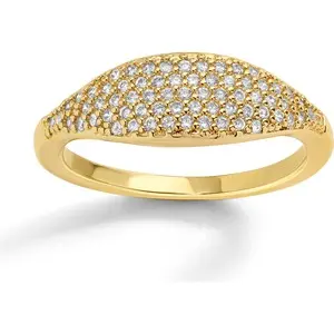 MAZIN JEWELS Eugenie Pave Signet Ring - Gold