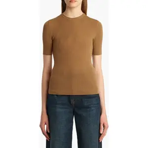 Khaite Celina Merino Wool Blend Rib Sweater - Maple