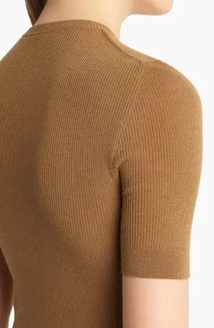 Khaite Celina Merino Wool Blend Rib Sweater - Maple
