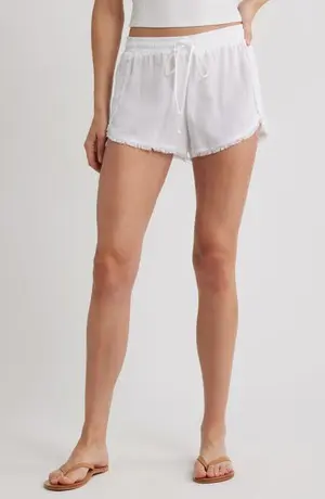 CLOTH & STONE Fray Hem Drawstring Shorts