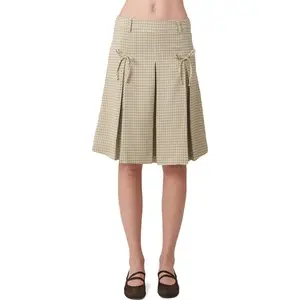 FIND ME NOW Pleated Bow Knee-length Skirt