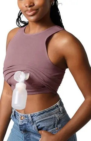 KINDRED BRAVELY Busty Sublime Hands-free Pumping Longline Bra Top- Fits Sizes 30e-44h - Twilight