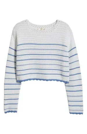 LoveShackFancy Shore Crop Cotton Sweater