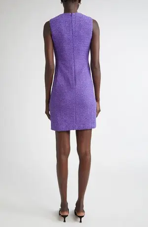 St. John Sleeveless Ribbon Tweed Sheath Dress