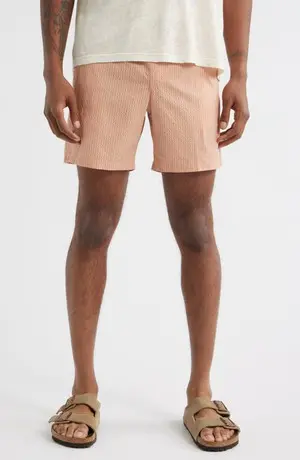 Rvca Exotica Stripe Seersucker Drawstring Shorts