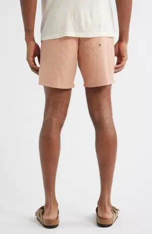 Rvca Exotica Stripe Seersucker Drawstring Shorts