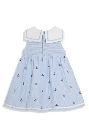 JOJO MAMAN BEBE Nautical Embroidered Romper & Hat Set
