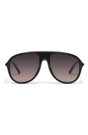Quay Aviator Sunglasses - Black/ Smoke Taupe