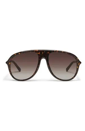 Quay Aviator Sunglasses - Dark Tort/ Brown