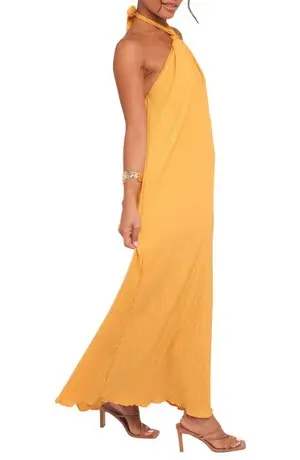PETAL & PUP Theophania Halter Maxi Dress