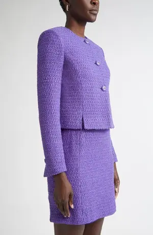 St. John Ribbon Tweed Crop Jacket