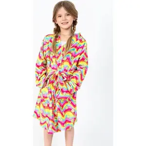PREPPY GOOSE Groovy Smiles Plush Robe - Multicolor