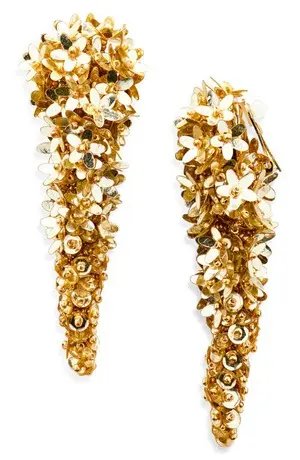 OSCAR DE LA RENTA Floral Bouquet Clip-on Earrings