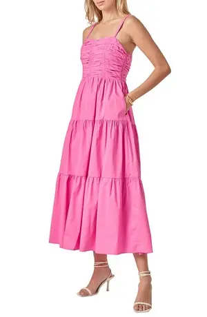 English Factory Ruched Tiered Sundress