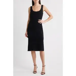 Kobi Halperin Emerson Open Stitch Sleeveless Dress - Black