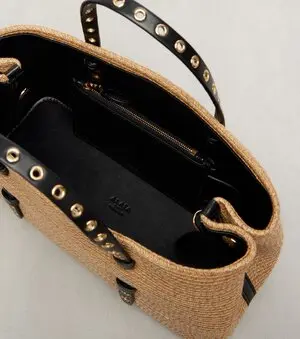 Alaïa Mina 25 Medium Woven Tote Bag - Beige