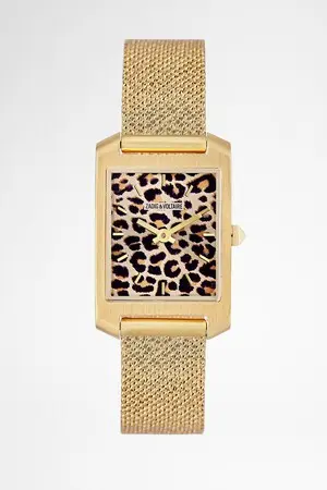 Zadig&Voltaire Leopard Printed Timeline Watch - Gold