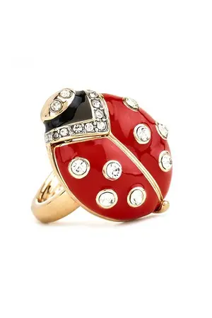 KENNETH JAY LANE Ladybug Adjustable Ring - Red