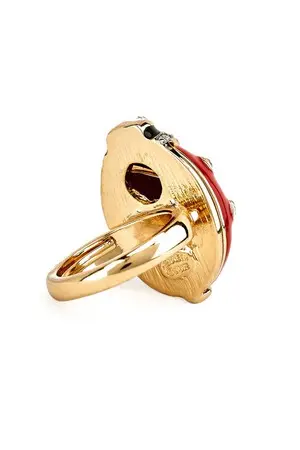 KENNETH JAY LANE Ladybug Adjustable Ring - Red