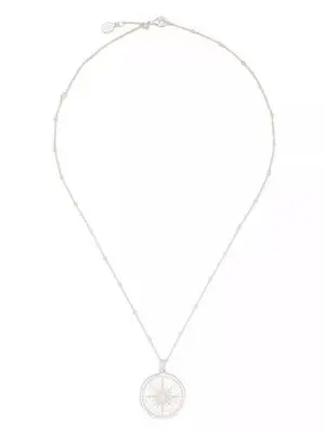 DOWER & HALL Engraved Compass Pendant Necklace
