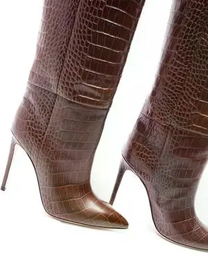 Paris Texas 115mm Crocodile-effect Knee Boots
