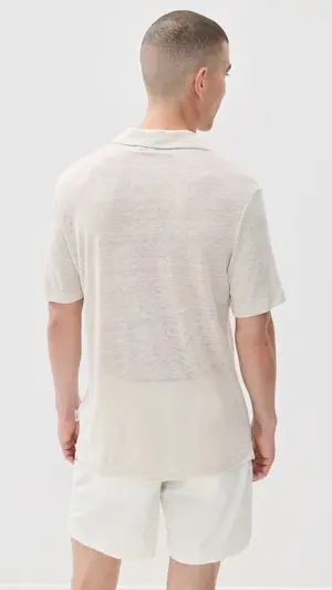 Onia Shaun Linen Polo - Stone