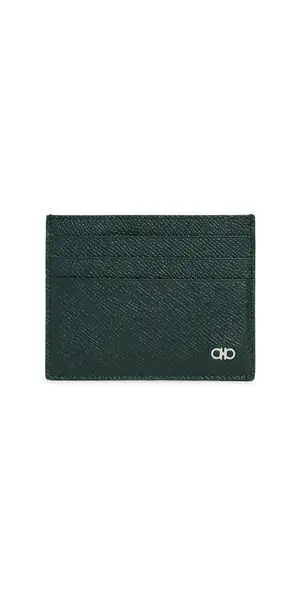 FERRAGAMO New Gemini Micro Gancio Card Case New Gemini Moss