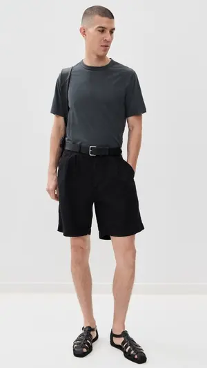 Officine Générale Crew Neck Tee - Faded Black