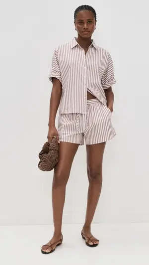 Xirena Tomer Striped Poplin Shorts
