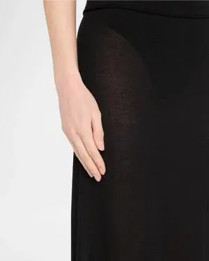 TOTEME Sheer Knit Maxi Skirt - Black