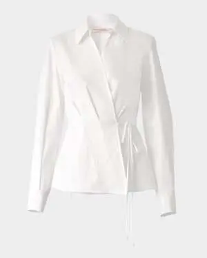 Carolina Herrera Collared Wrap Top