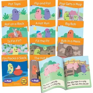 JUNIOR LEARNING Decodable Readers The Pods Phase 2 Letter Sounds - Multicolored