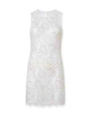 STYLEST Aqualace Shift Dress Cover-up - Gold Floral Lace