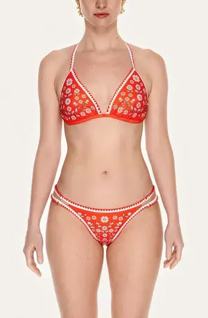 JESSIE ZHAO NEW YORK Garden Reversible Bikini Set - Red