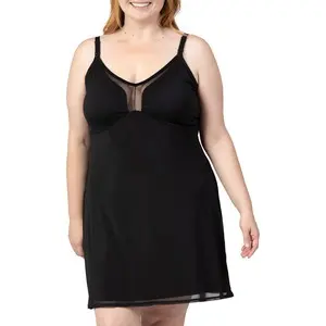 KINDRED BRAVELY Aurora Mesh Nursing Nightgown - Black