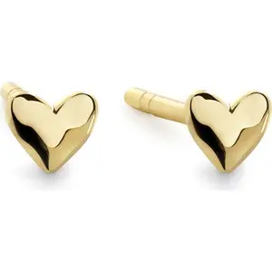 Monica Vinader Mini Heart Stud Earrings - 14k Gold