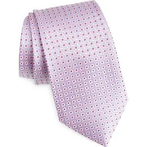 Eton Geometric Jacquard Neck Tie - Medium Pink