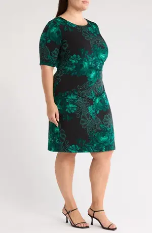 CONNECTED APPAREL Side Shirred Body-con Dress
