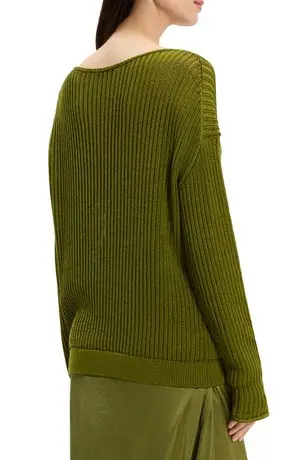 Theory Open Neck Pima Cotton Sweater