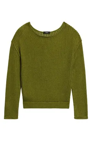 Theory Open Neck Pima Cotton Sweater