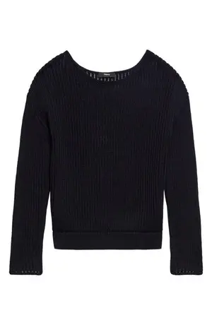 Theory Open Neck Pima Cotton Sweater