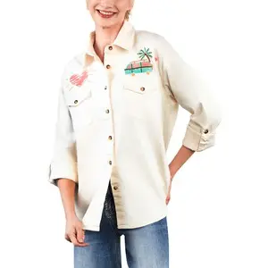 BILLY T Daydreamer Embroidered Shirt - Cloud