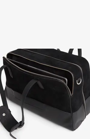 BY BANOO Leather 24 Hour Suitcase - Black/silver