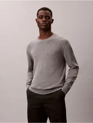 Calvin Klein Supima Cotton Classic Sweater - Medium Grey Heather