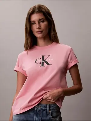 Calvin Klein Monologo Graphic T-Shirt Soft Berry