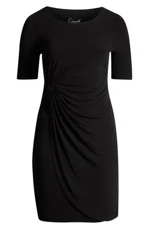CONNECTED APPAREL Faux Wrap Dress - Black