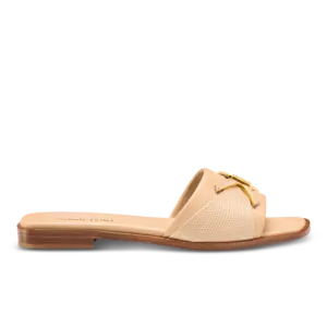 Sarah Flint Mirjana Hardware Sandal - Sand Nappa And Lizard Embossed