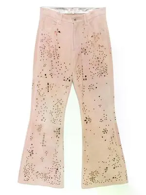 MASU Galaxy-cut Leather Flare Pants