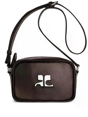 COURREGES Reedition Leather Camera Bag - Brown